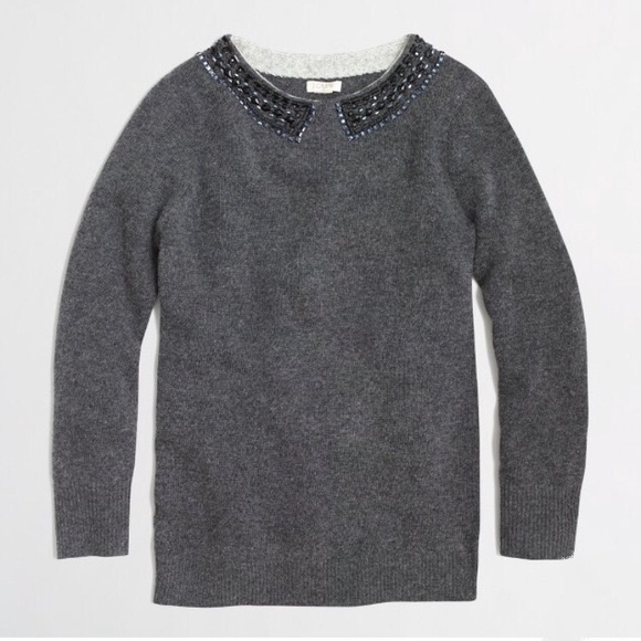 J. Crew Factory | Sweaters | J Crew Factory Jeweled Collar Sweater ...